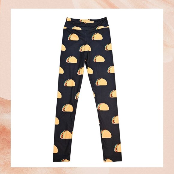 Dream Legs | Pants & Jumpsuits | Black Taco Print Ankle Leggings | Poshmark